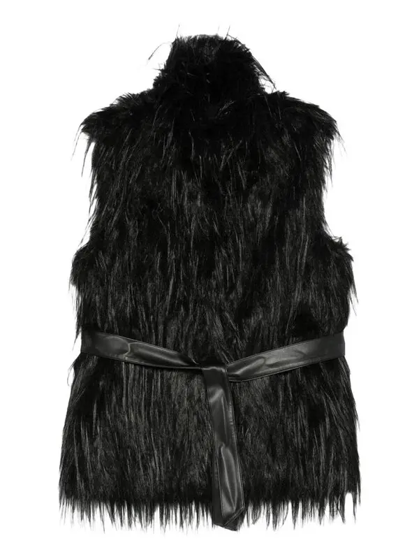 Pinko Eva Faux Fur Vest - Black