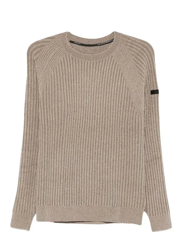 RRD Ribbed Crew Neck Sweater - Brown
