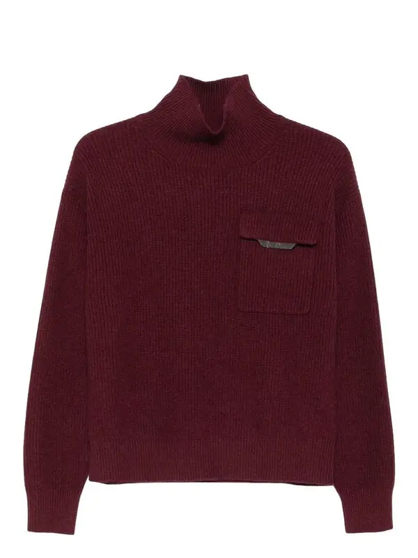 Brunello Cucinelli Cashmere Turtleneck Jumper - Red