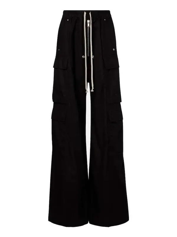 Rick Owens Belas Cotton And Wool Cargo Pants - Black