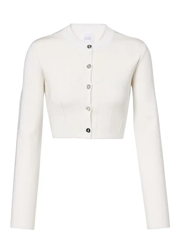 Galvan Atalanta Cropped Cardigan - White