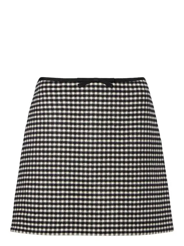 Valentino Garavani Checked Wool And Cashmere Miniskirt - Black