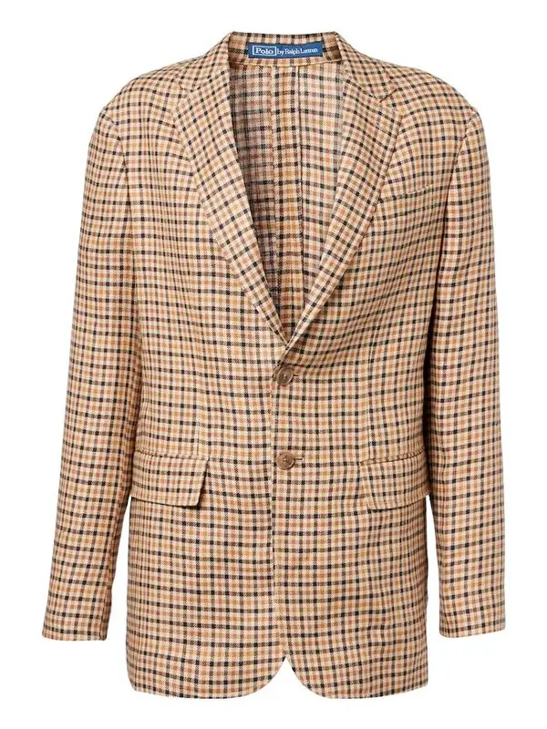 Polo Ralph Lauren Plaid Linen Blazer - Brown