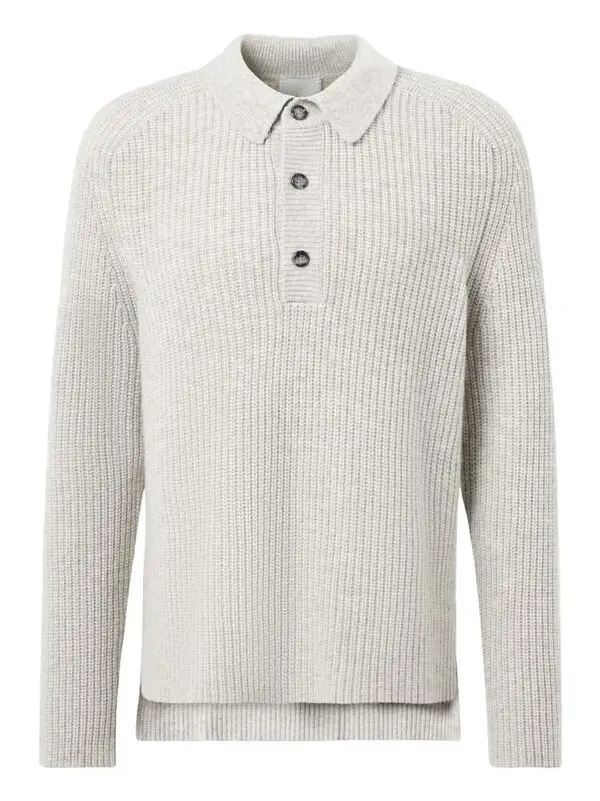 ALLUDE Wool And Cashmere Polo Sweater - Grey