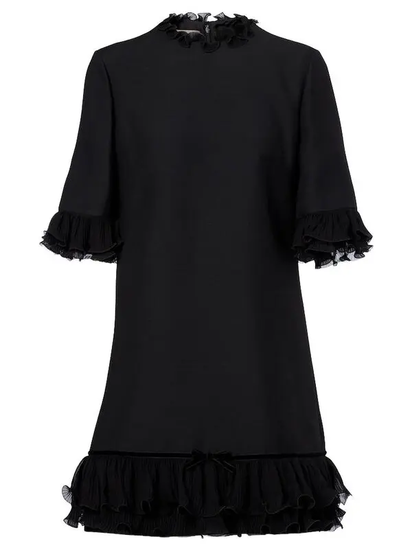 Valentino Garavani Silk Crêpe Minidress - Black