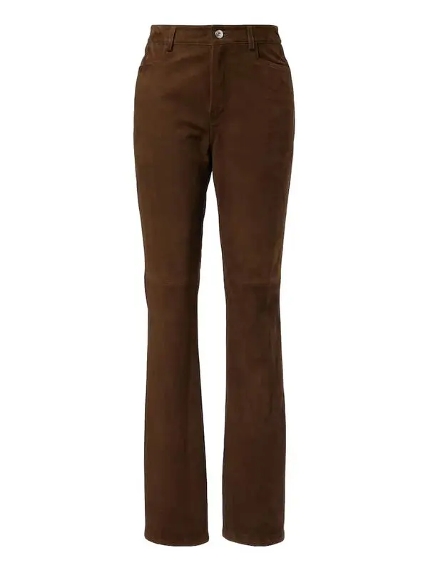 Proenza Schouler Maxine Suede Straight Leg Pants - Brown