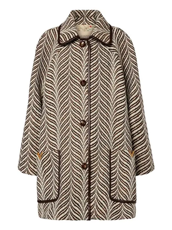 Valentino Garavani Vgold Wool And Cashmere Coat - Brown