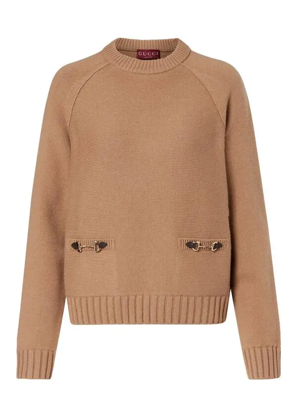 Gucci Horsebit Wool And Cashmere Sweater - Beige