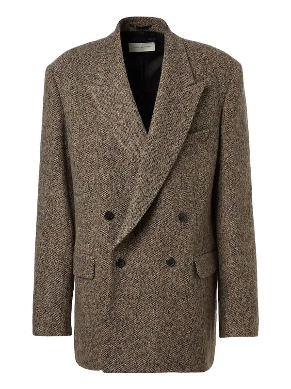 Dries Van Noten Oversized Wool-blend Tweed Blazer - Multicoloured