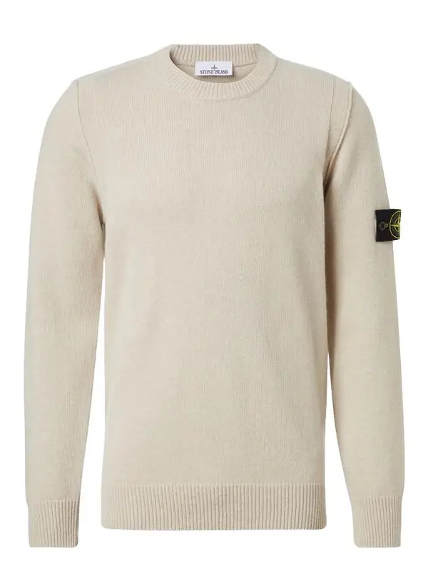 Stone Island Compass Wool-blend Sweater - Beige