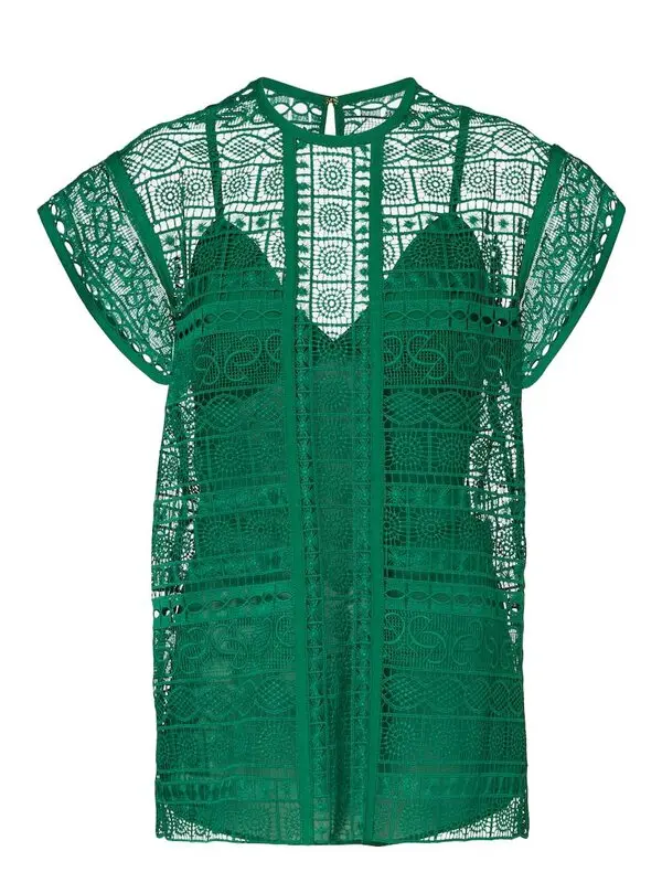 Elie Saab Macramé Top - Green