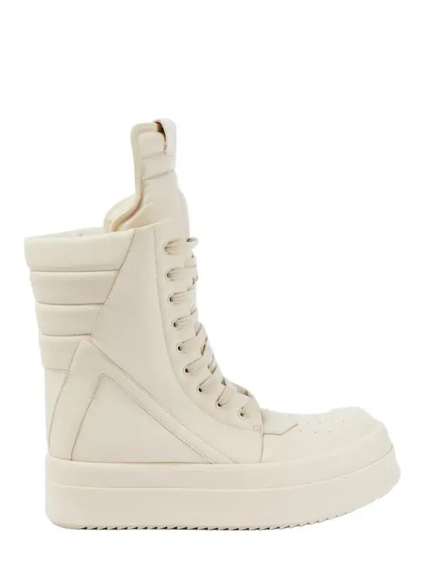 Rick Owens Megageobaskets Leather Sneakers - White