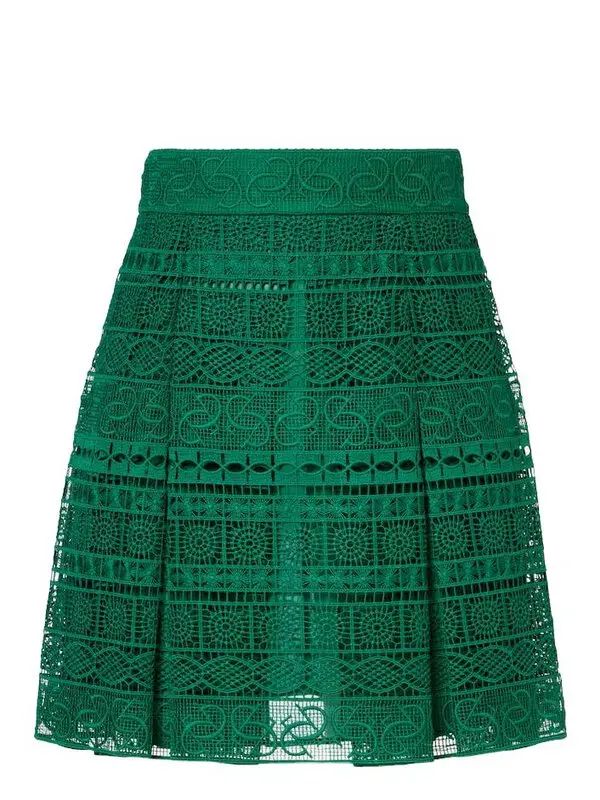 Elie Saab Macramé High-rise Miniskirt - Green