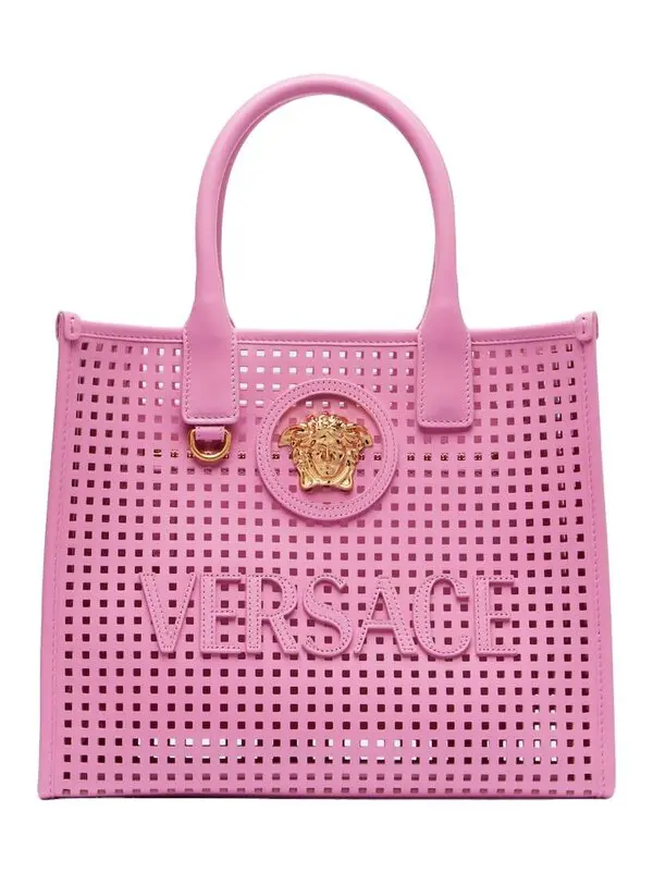 Versace La Medusa Small Leather Tote - Pink