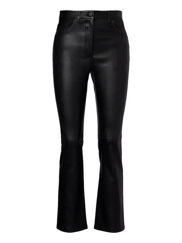 JOSEPH Duke Leather Slim Pants - Black