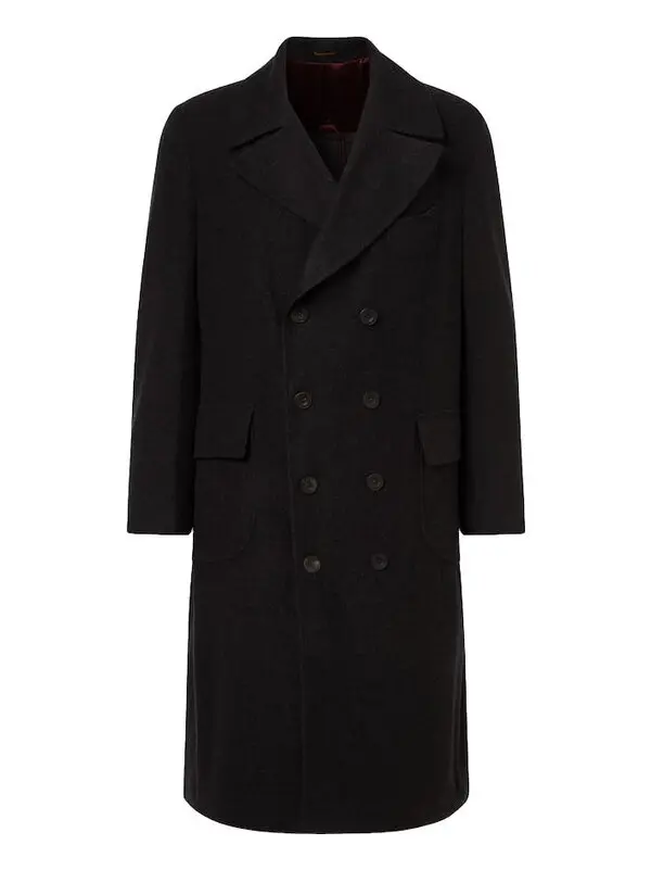 Rubinacci Virgin Wool Double-breasted Coat - Grey