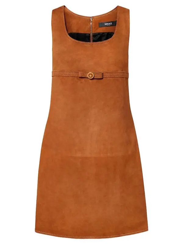 Versace Suede Mini Dress - Brown