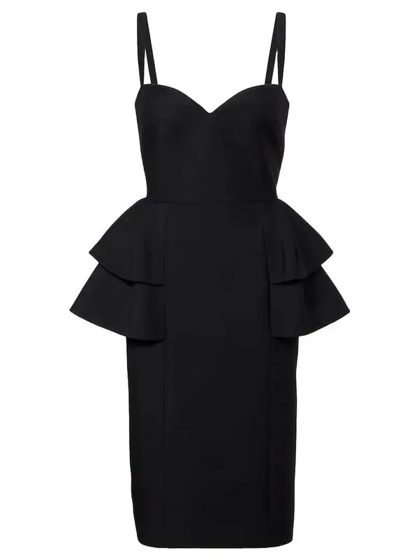Valentino Garavani Crepe Couture Tiered Midi Dress - Black