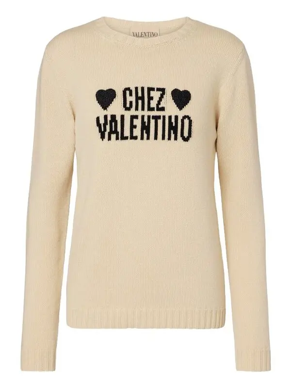 Valentino Garavani Chez Virgin Wool Sweater - Beige