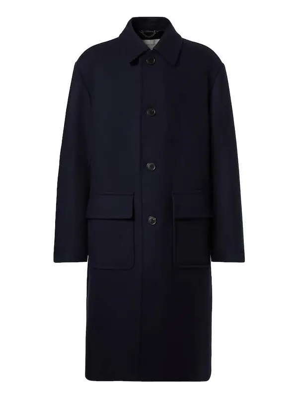 Dries Van Noten Wool-blend Twill Overcoat - Blue