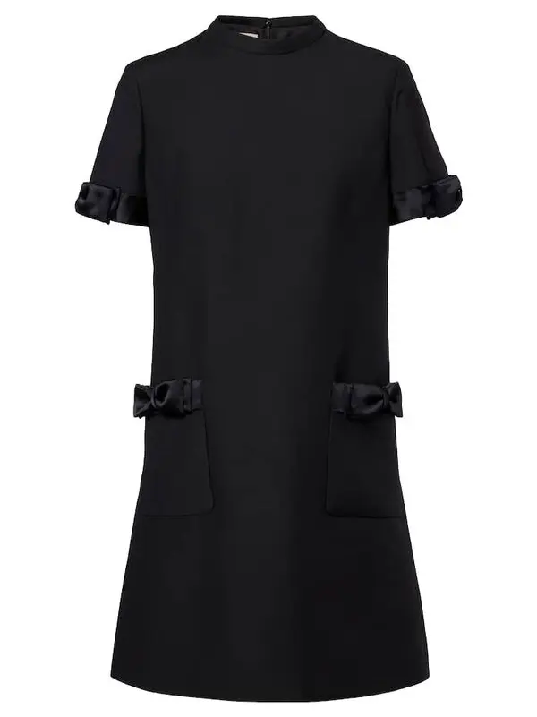 Valentino Garavani Crepe Couture Bow-detail Minidress - Black