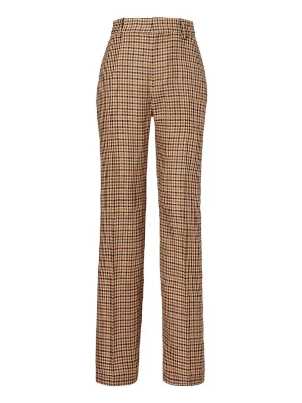 Polo Ralph Lauren Checked Linen Straight Pants - Beige