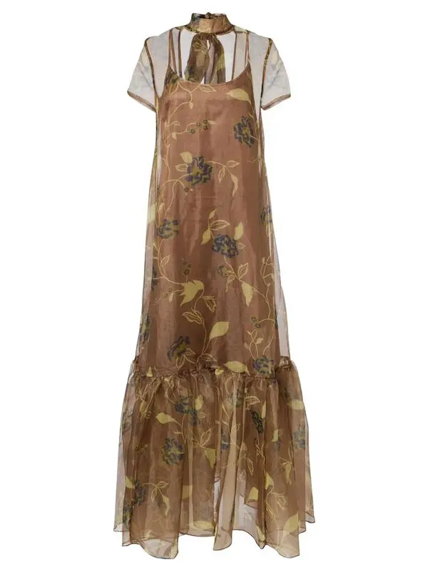 Staud Calluna Floral Organza Maxi Dress - Multicoloured