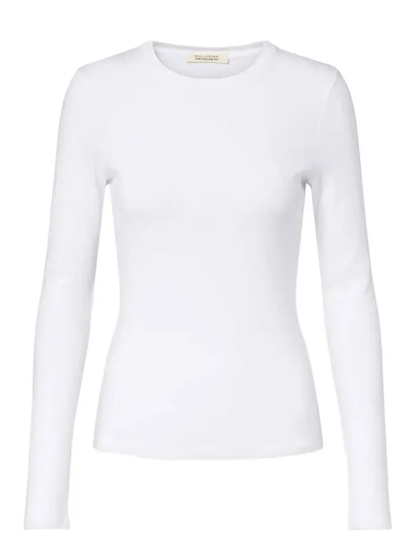 NILI LOTAN Emilie Cotton Jersey T-shirt - White