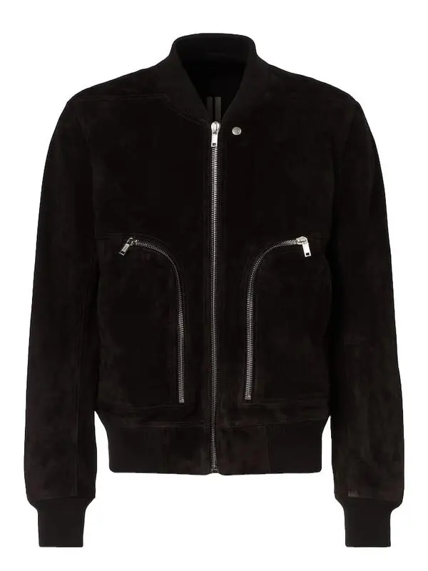 Rick Owens Remoray Suede Bomber Jacket - Black