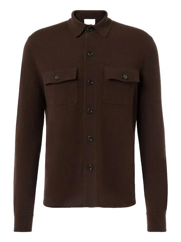 ALLUDE Wool And Cashmere Overshirt - Brown