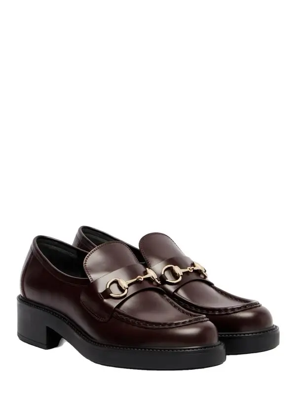 Gucci Horsebit Leather Penny Loafers - Brown