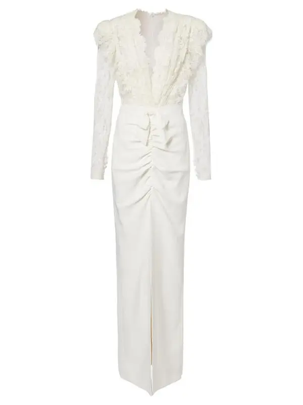 Alessandra Rich Lace Gown - White