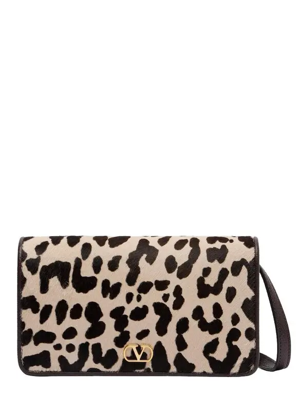 Valentino Garavani Vlogo Leopard-print Calf Hair Shoulder Bag - Brown