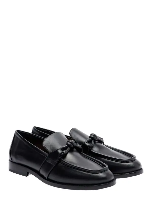 Bottega Veneta Astaire Knot Leather Loafers - Black