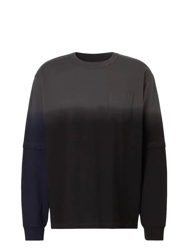 Sacai Dyed Cotton Sweatshirt - Black