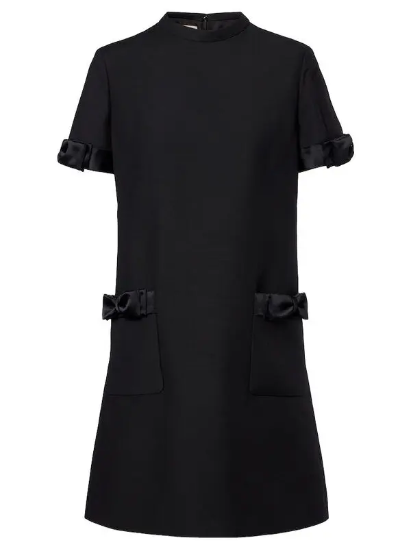 Valentino Garavani Crepe Couture Bow-detail Mini Dress - Black