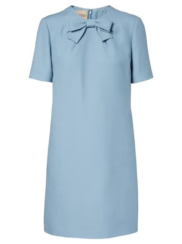Valentino Garavani Crepe Couture Bow-detail Minidress - Blue