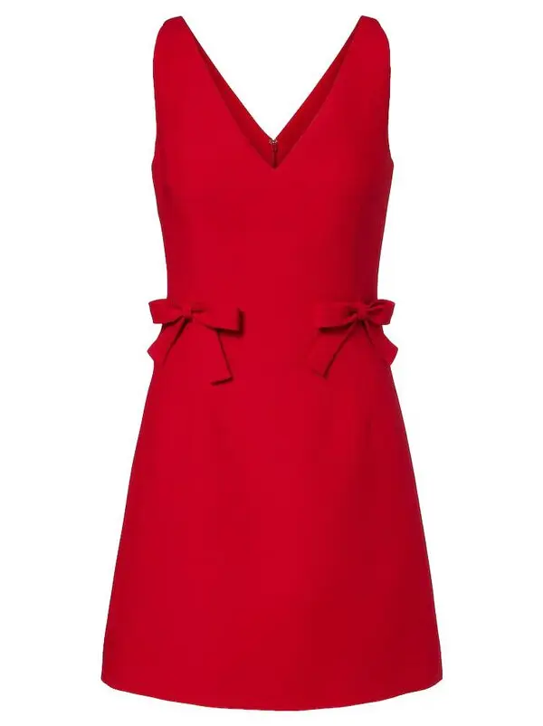 Valentino Garavani Crepe Couture Bow-detail Mini Dress - Red