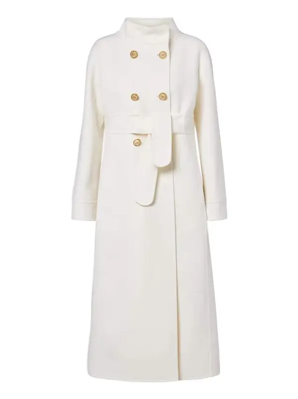 Valentino Garavani Belted Wool And Cashmere Coat - White