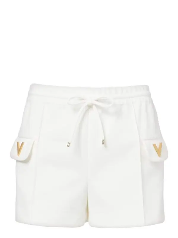 Valentino Garavani Vgold Jersey Shorts - White