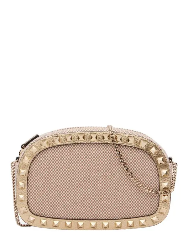 Valentino Garavani Rockstud Vlogo Mini Canvas Shoulder Bag - Pink