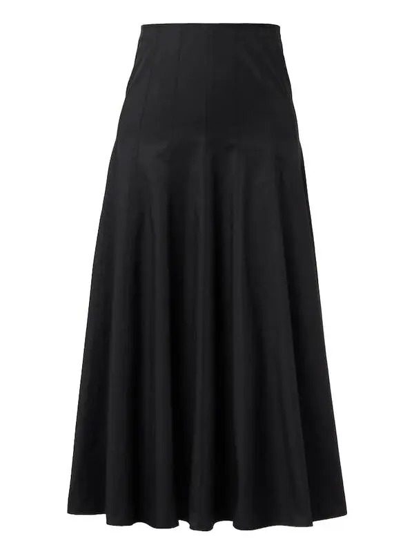Proenza Schouler Heidi Cotton-blend Midi Skirt - Black