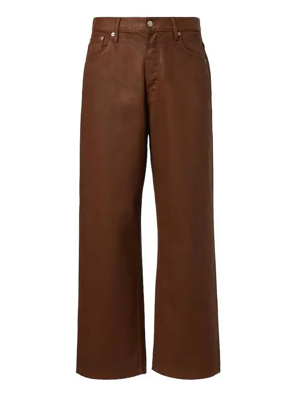 Dries Van Noten Coated Mid-rise Straight Jeans - Brown