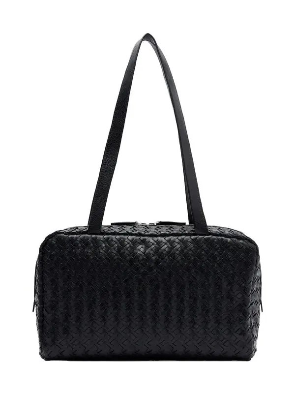 THE ROW Astra Woven Leather Shoulder Bag - Black