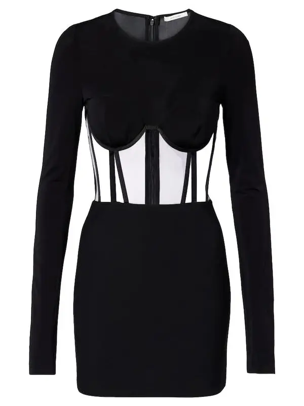 NENSI DOJAKA Paneled Corset Dress - Black