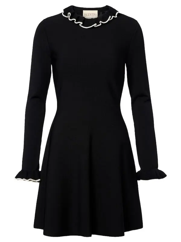 Valentino Garavani Ruffled Minidress - Black