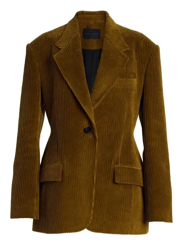 Proenza Schouler Daria Cotton-corduroy Blazer - Olive