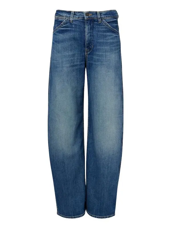 NILI LOTAN Tribeca Barrel-leg Jeans - Blue