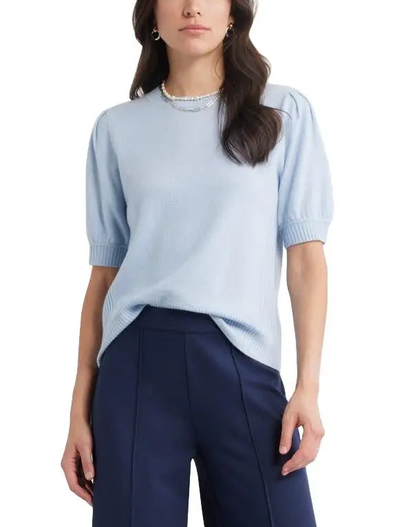 Caslon Puff Sleeve Wool & Cashmere Sweater - Blue Thread