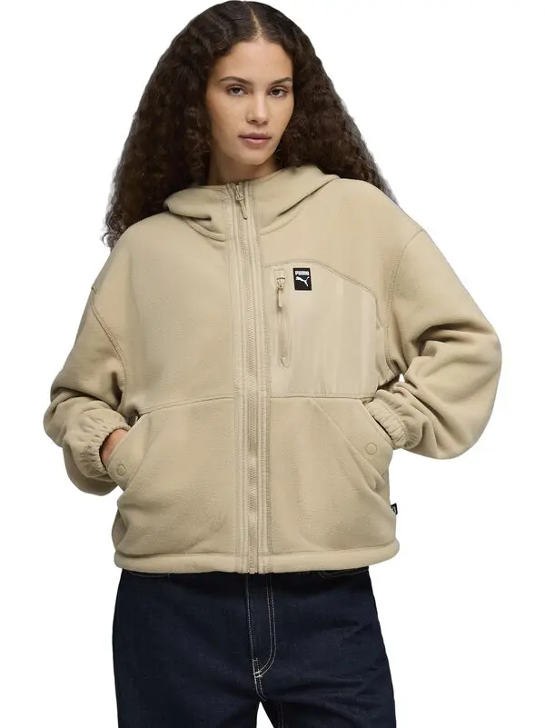 PUMA Polar Fleece Hooded Jacket - Beige